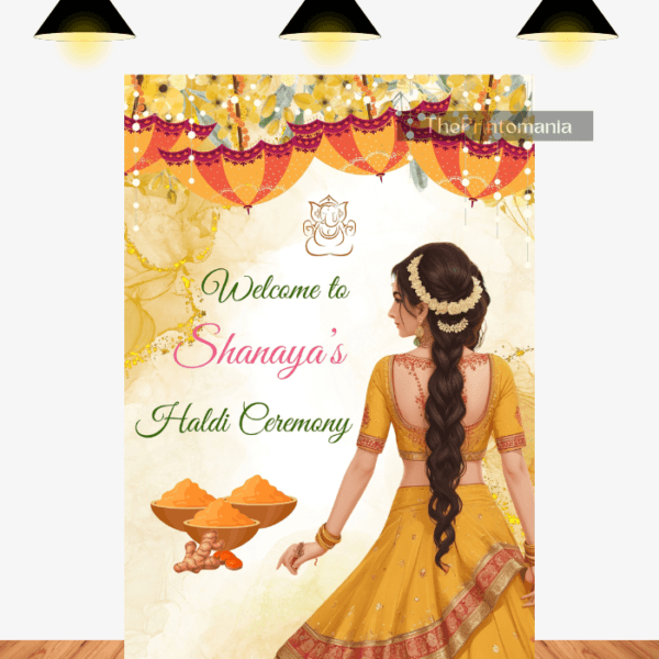 Customised Indian Haldi Welcome Board for Welcoming Guests - Theprintomania