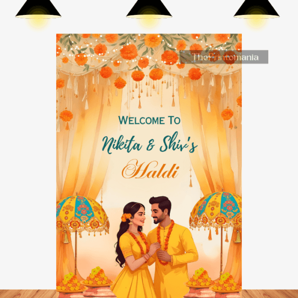 Custom Haldi Welcome Sign Board as Haldi Decoration - Theprintomania