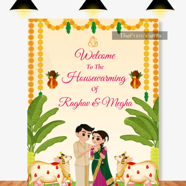 Customised Pichwai Traditional Welcome Sign for New Home - Theprintomania