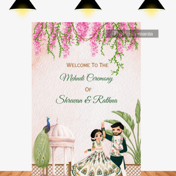 Puberty Ceremony Welcome Sign | Half-Saree Ceremony Welcome Sign ...